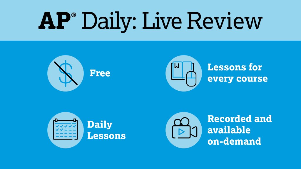 AP Daily: Live Review: new sessions for 2022 AP Exams (for students and ...